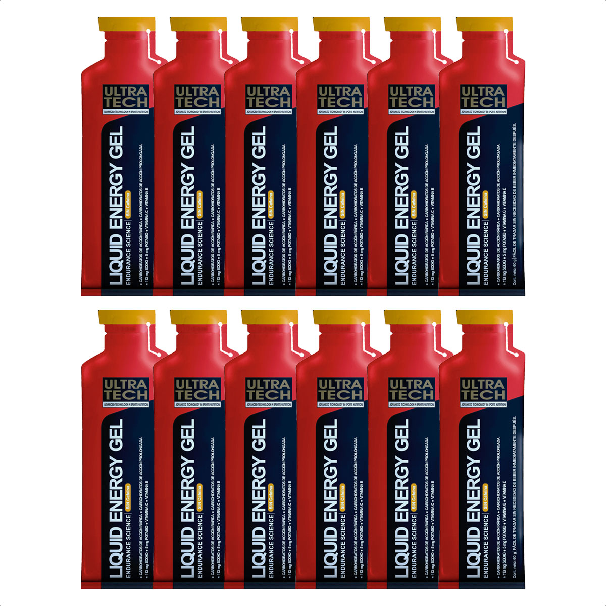 UltraTech Nutrition Liquid Energy Gel Caja x12 (Mango – Sin Cafeína ...